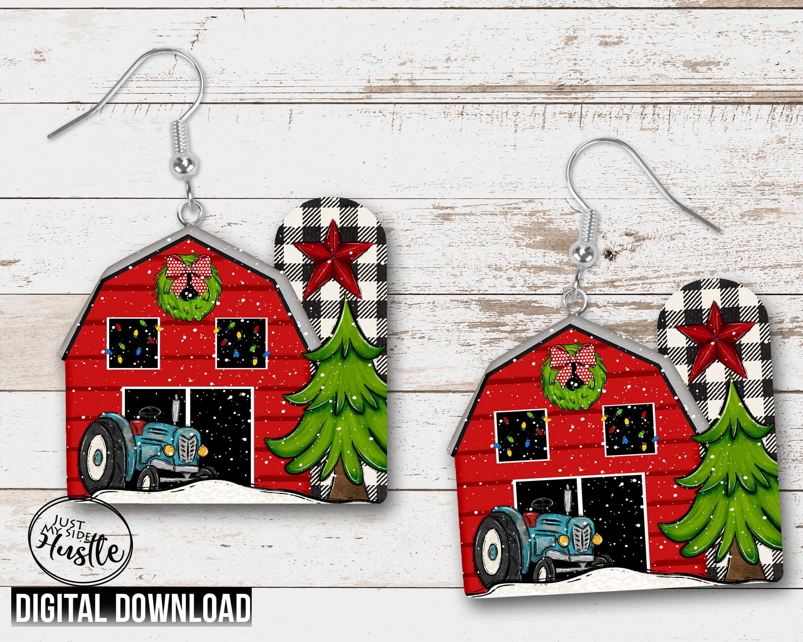Christmas Barn With Silo Sublimation Designs Template- Holiday Barn ...