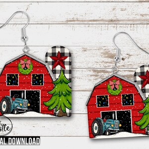 Christmas Barn With Silo Sublimation Designs Template- Holiday Barn ...