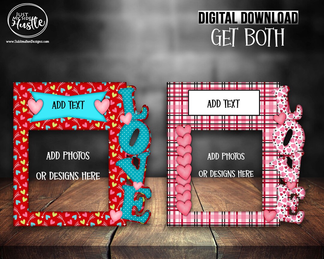 Valentines Day Love Frame Png- Hearts and Love Blank Frame Template ...