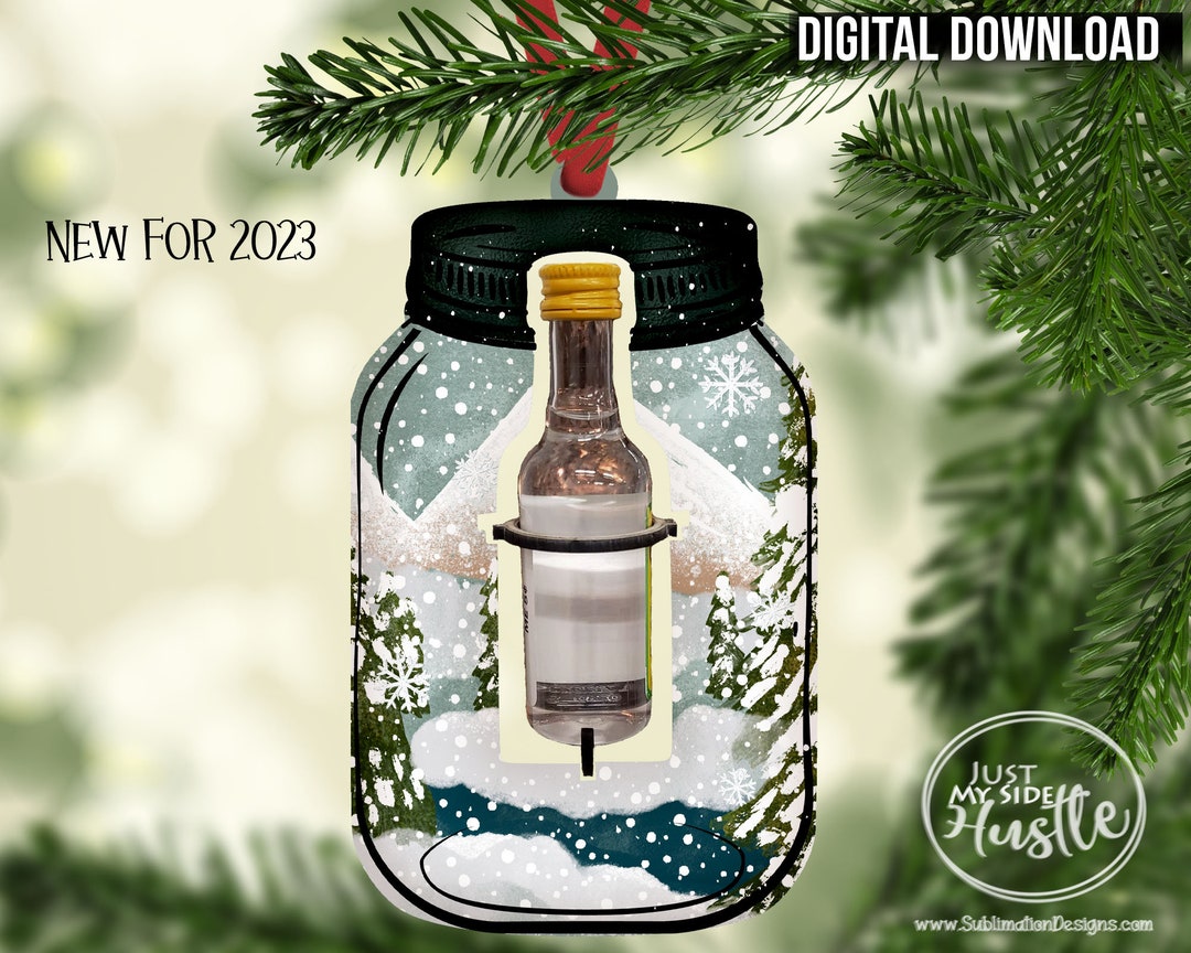 Booze Cut Out Mason Jar Sublimation Designs Png -snowy Winter Scene ...