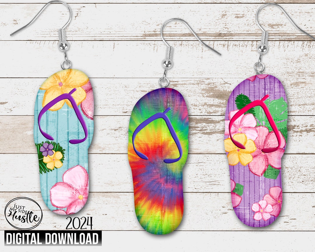 Tropical Flip Flop Bundle Png Door Hanger Template- Summer Sublimation ...