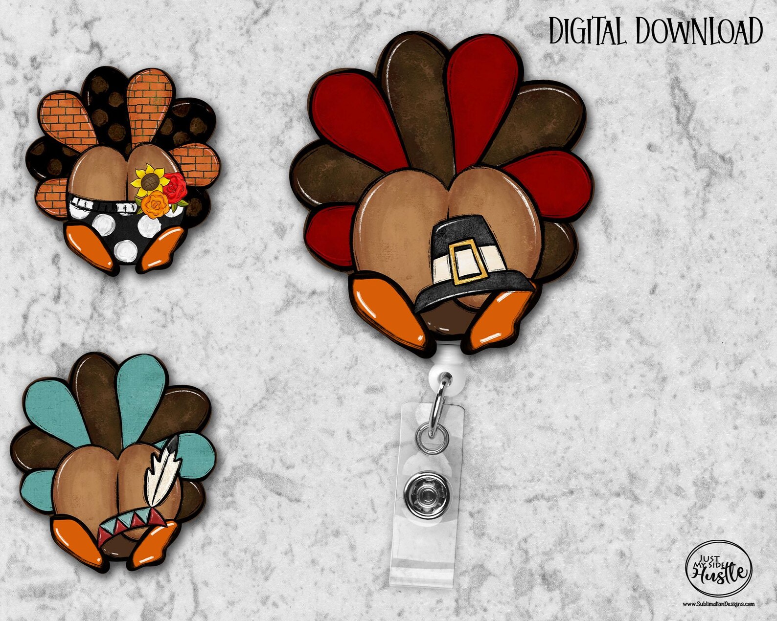 Hand Drawn Turkey Butt Sublimation Designs PNG- Cute Turkey Sublimation ...