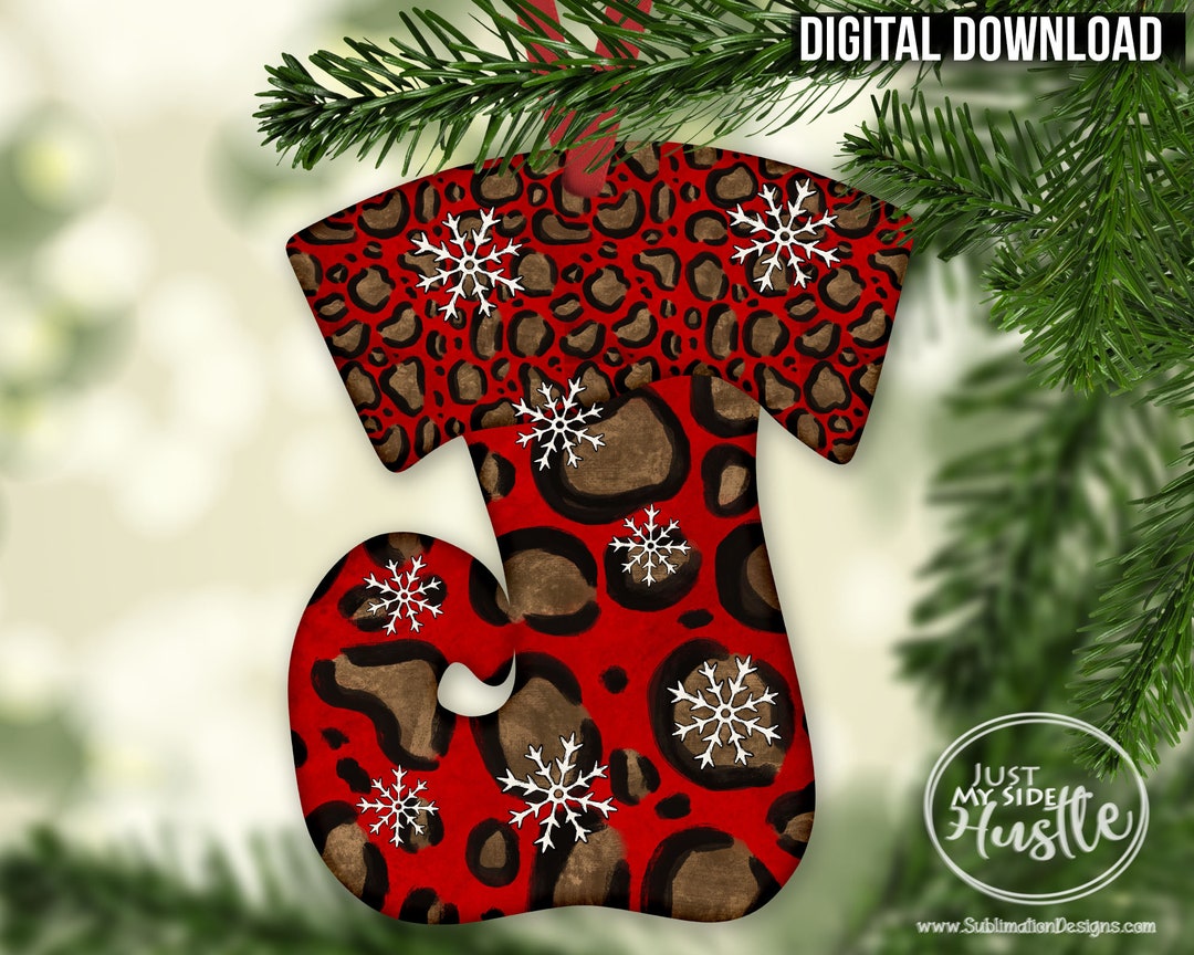 Leopard Elf Boot Stocking Png Sublimation Designs Christmas Earrings ...