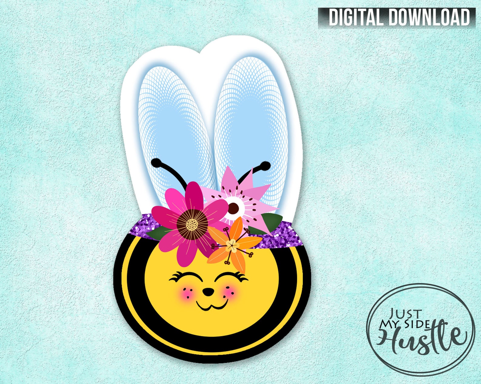 Bumble Bee Bunny Template Png - Flying Bee Sublimation Designs- Cute ...
