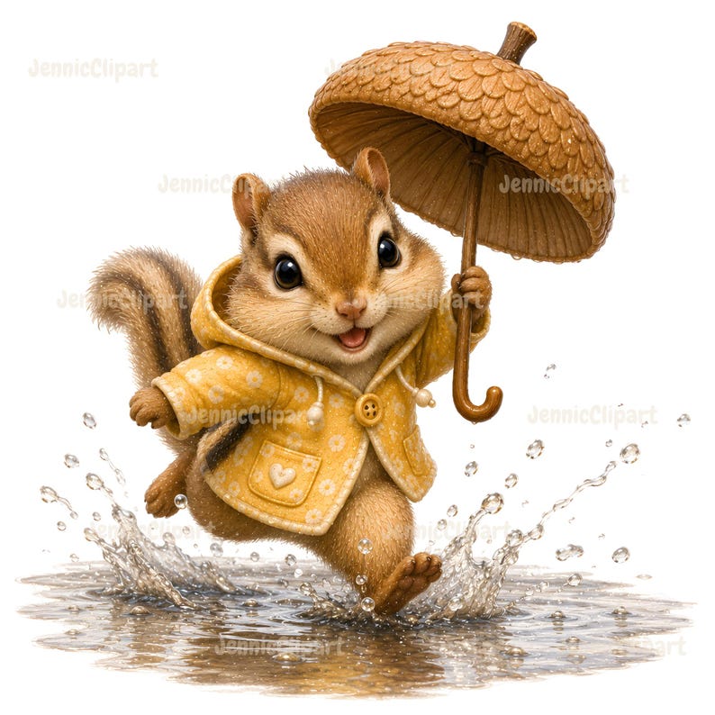 37 PNG Rainy Day Animals Clipart, Woodland Umbrella, Cute Cottagecore ...