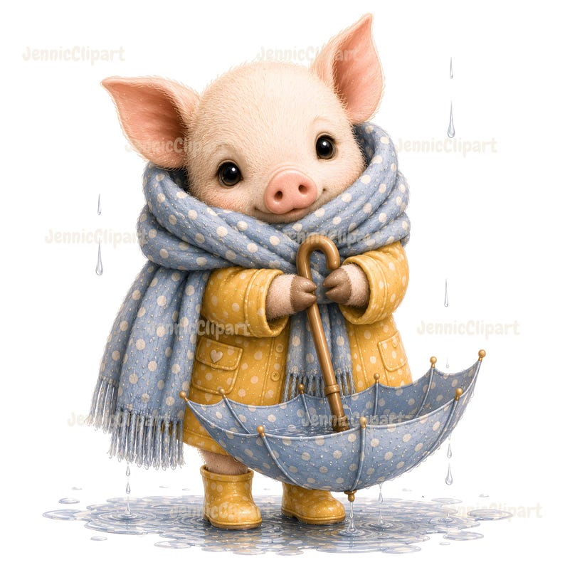 37 PNG Rainy Day Animals Clipart, Woodland Umbrella, Cute Cottagecore ...