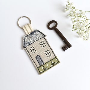 House Embroidered Keychain, House Keyfob, House Key Ring, House ...