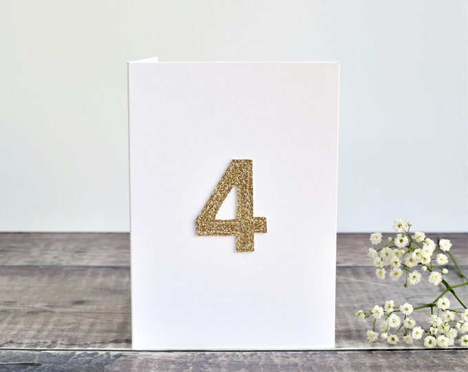 4th Birthday Card, Age 4 Card, Card for 4 Year Old, Age Four Card, Age ...