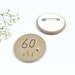 60th Birthday Badge Personalised Badge Embroidered Natural - Etsy