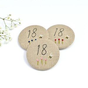 18th Birthday Badge, Custom Pin, Personalised Badge,embroidered Natural ...