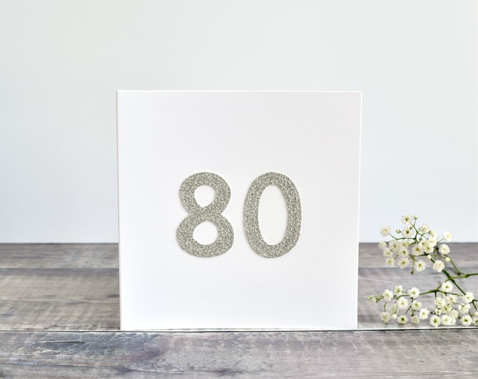 80th Birthday Card, Age 80 Card, Card for 80 Year Old, Age Eighty Card ...