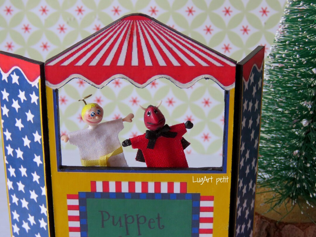 Angel and Demon Hand Puppets for Dollhouse for 1:12 Scale christmas ...
