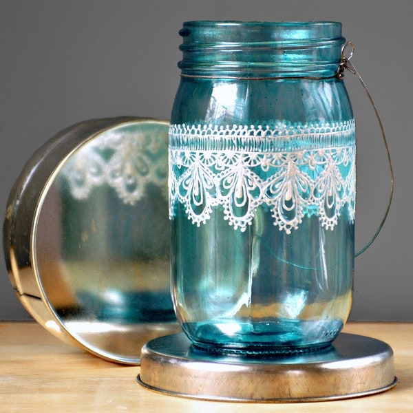 Shabby Mason Jar - Etsy