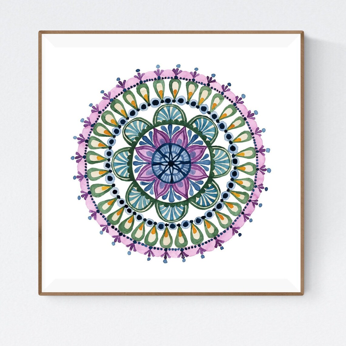 Mindfulness Gift Watercolor Mandala Wall Art Sacred Geometry - Etsy