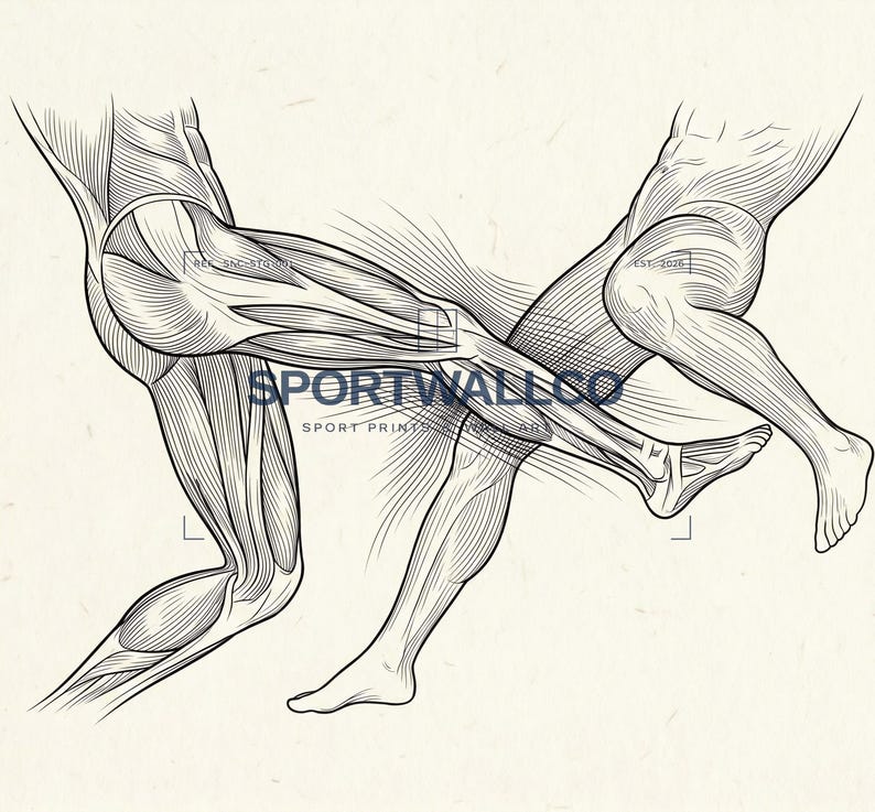 Dynamic Muscle Illustration Art Print | Anatomical Design | Printable ...