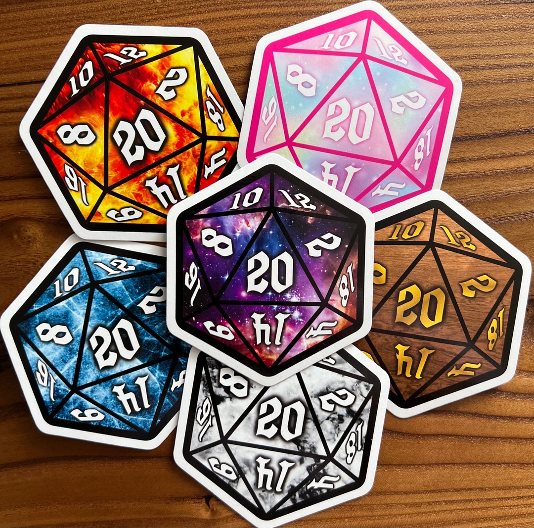 D20 Diecut Sticker Six Pack | Waterproof - Etsy