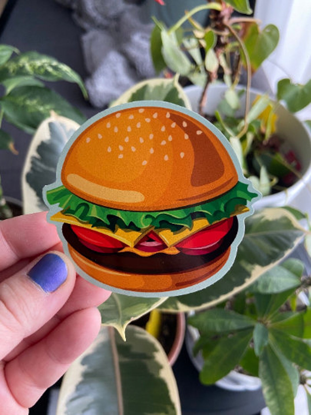 Cheese Burger Diecut Sticker | Waterproof - Etsy