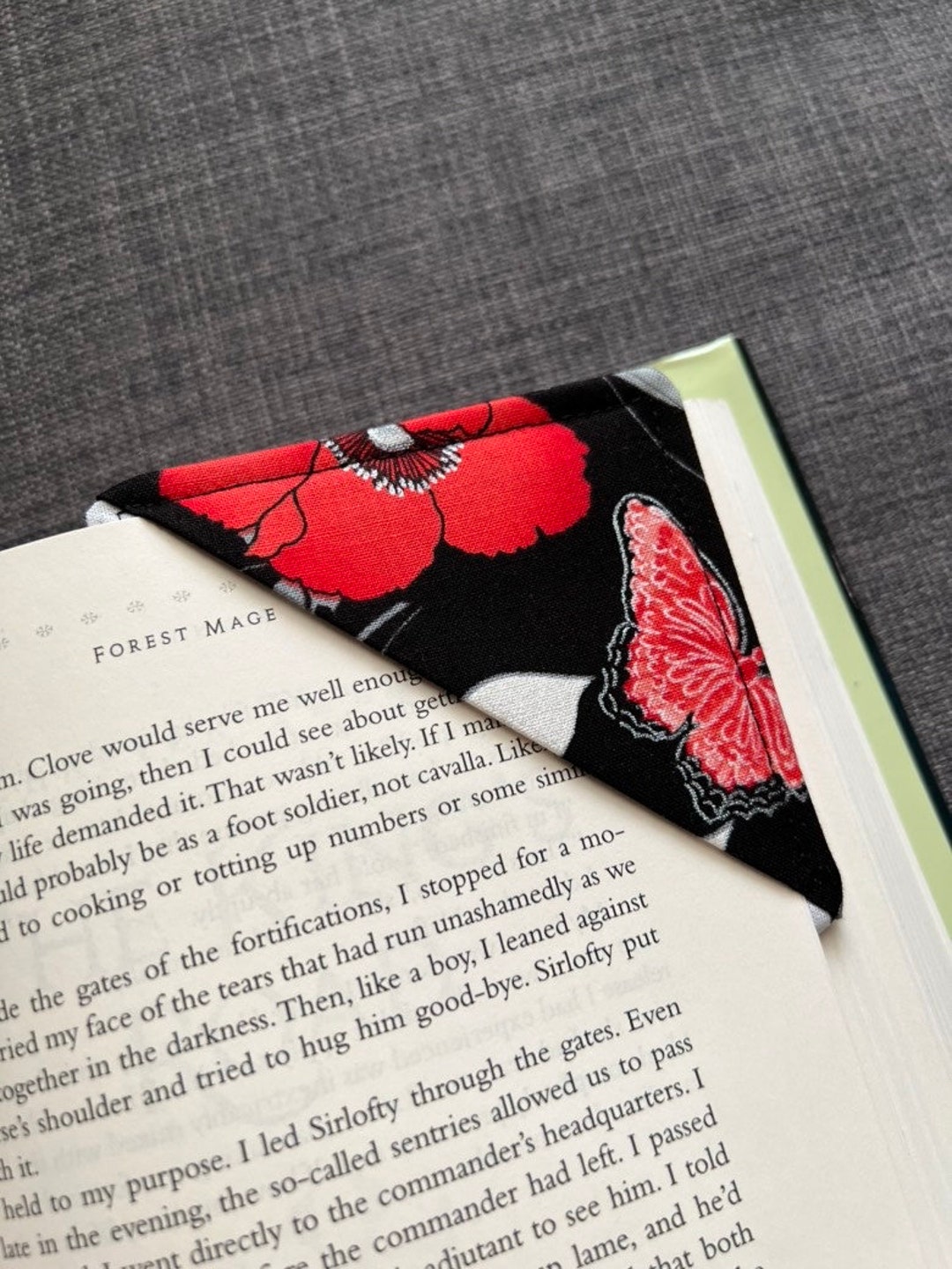 Poppy & Butterfly Corner Bookmark - Etsy