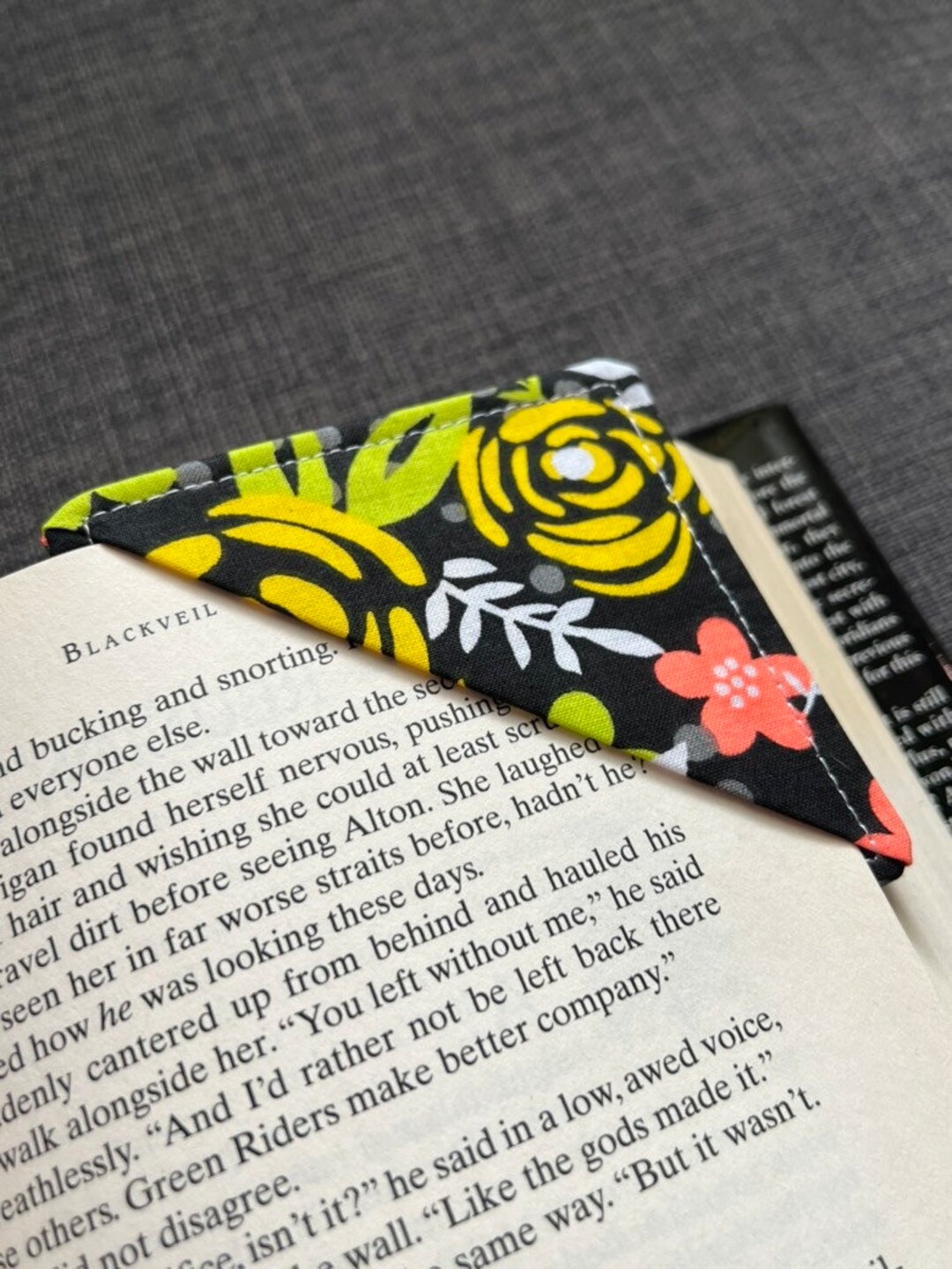 Coral & Yellow Neon Flowers Corner Bookmark - Etsy