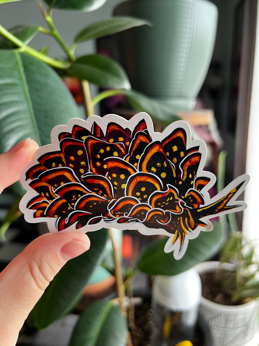 Black & Gold Sap Sucking Sea Slug Diecut Sticker | Waterproof - Etsy