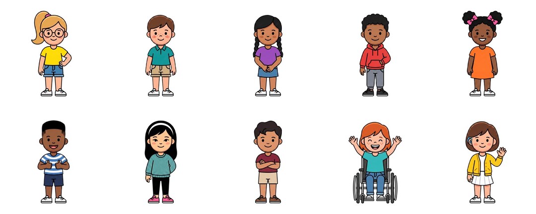 Diverse Kids Clipart, Multicultural Students, Inclusive Classroom PNG ...