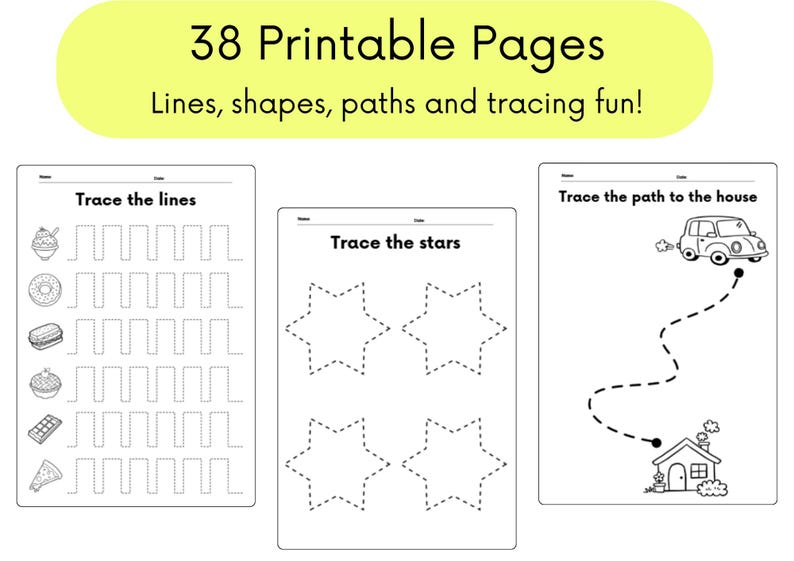 Toddler Tracing Worksheets, Pre-k Handwriting Workbook, Preschool ...