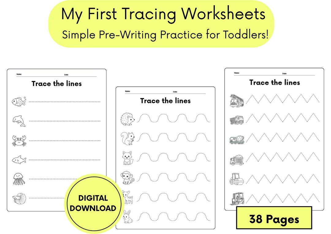 Toddler Tracing Worksheets, Pre-k Handwriting Workbook, Preschool ...