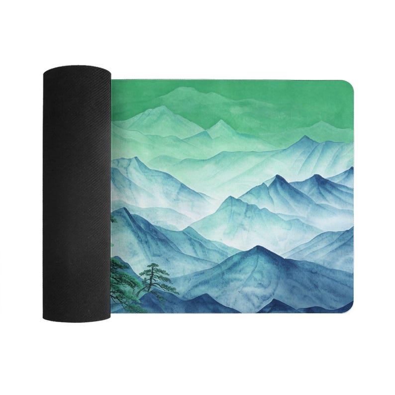 Chinese Mountain Landscape Mouse Pad - Misty Gaming Desk Mat - Etsy