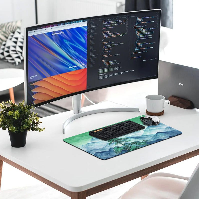 Chinese Mountain Landscape Mouse Pad - Misty Gaming Desk Mat - Etsy