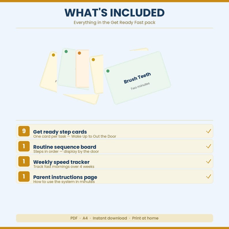 Get Ready Routine Printable for Kids | Morning Checklist | Visual ...