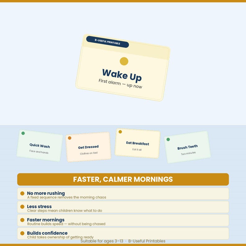 Get Ready Routine Printable for Kids | Morning Checklist | Visual ...