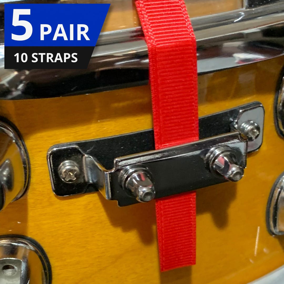 Red Snare Drum Straps 5 Pair Bulk Replacement Strap Pack - Etsy