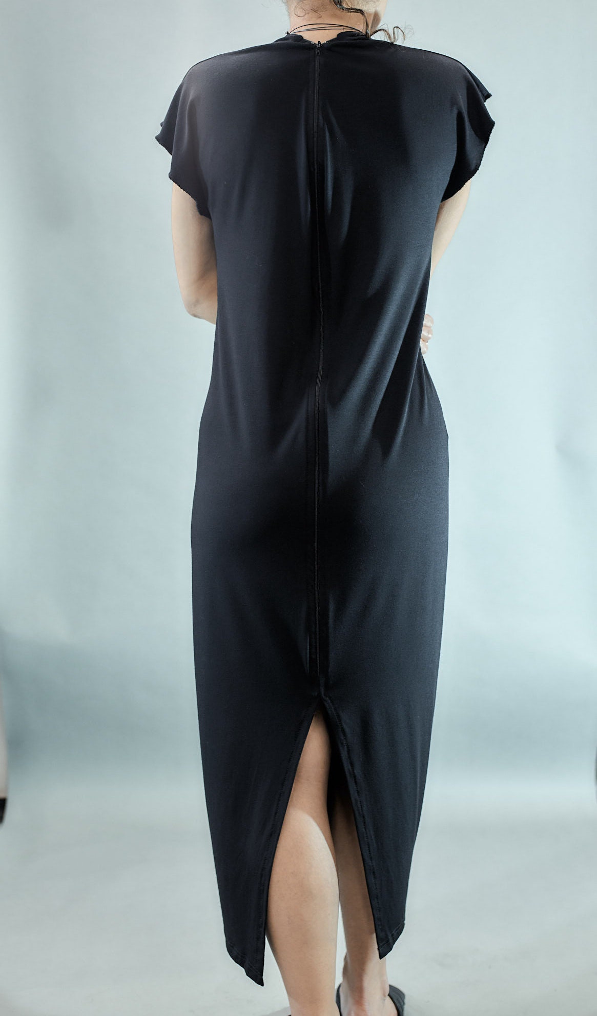 Osaka Black Dress With Zipper in the Back - Etsy