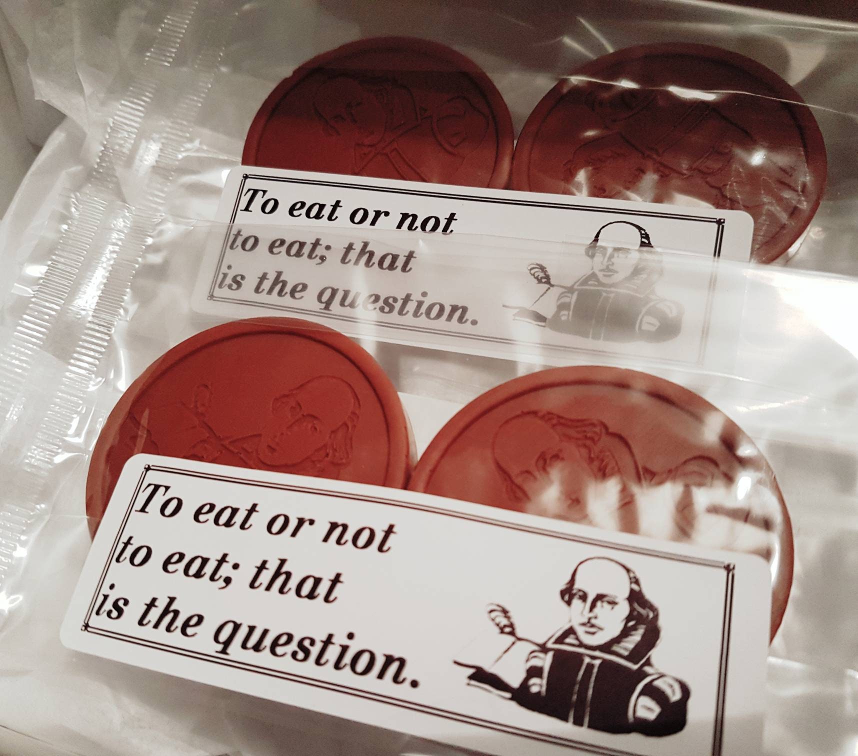 Shakespeare Chocolate Lollies or Discs, Set of 4 - Etsy UK