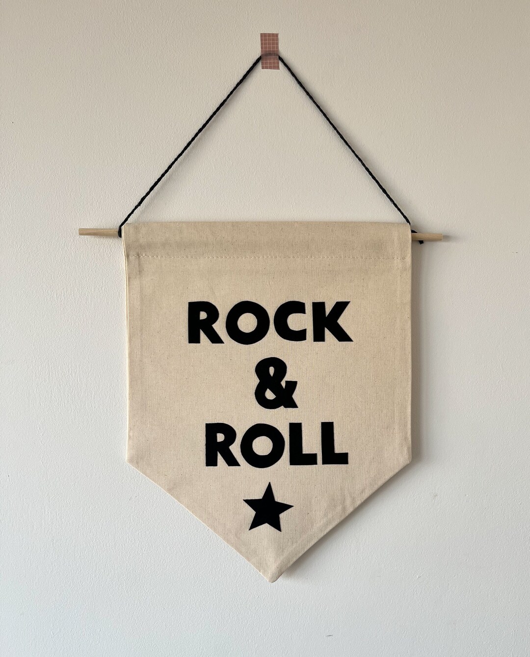Rock & Roll Star Pennant Flag - Etsy