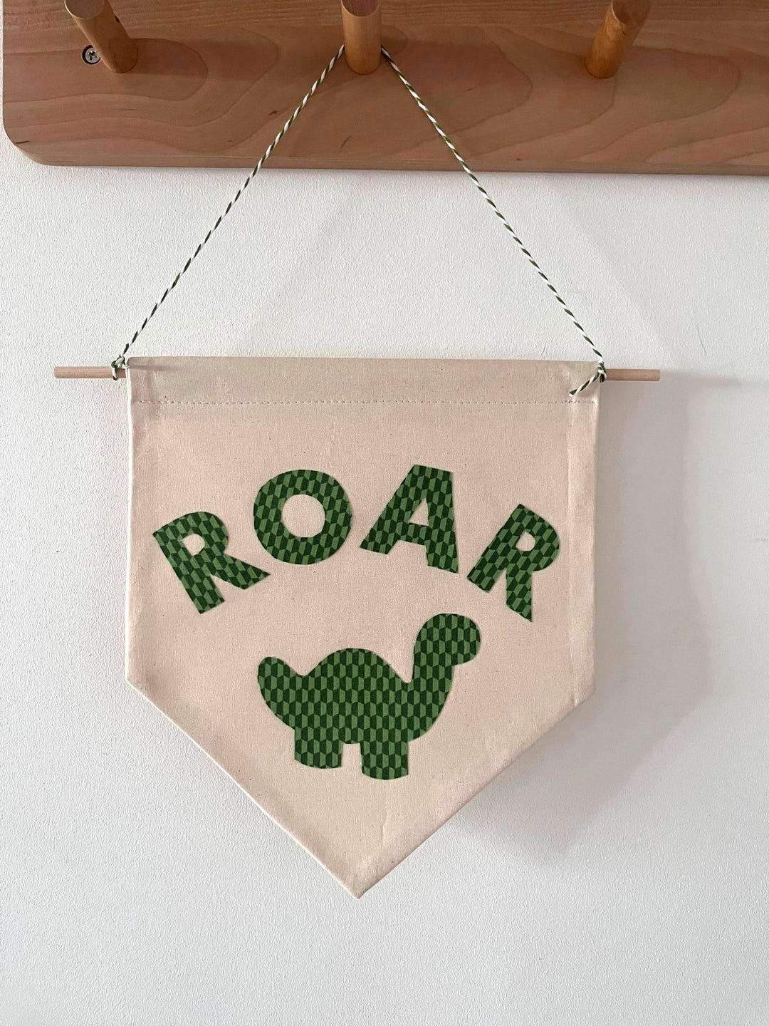 Dinosaur 'ROAR' Handmade Wall Banner | Pennant Flag - Etsy