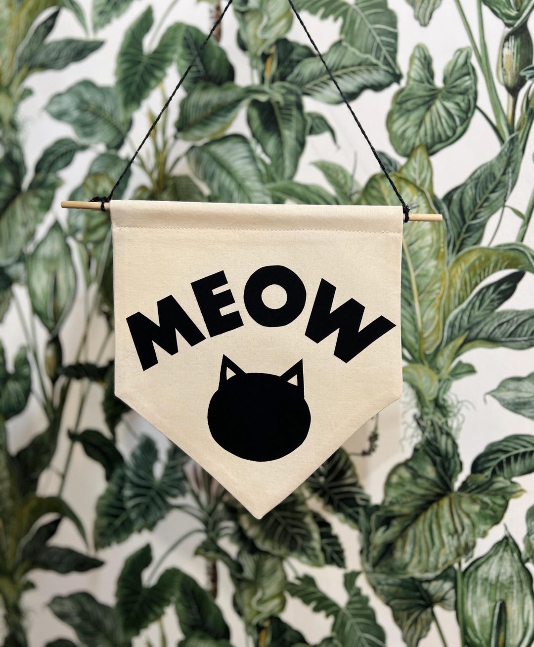 Cat 'meow' Handmade Wall Banner | Pennant Flag - Etsy