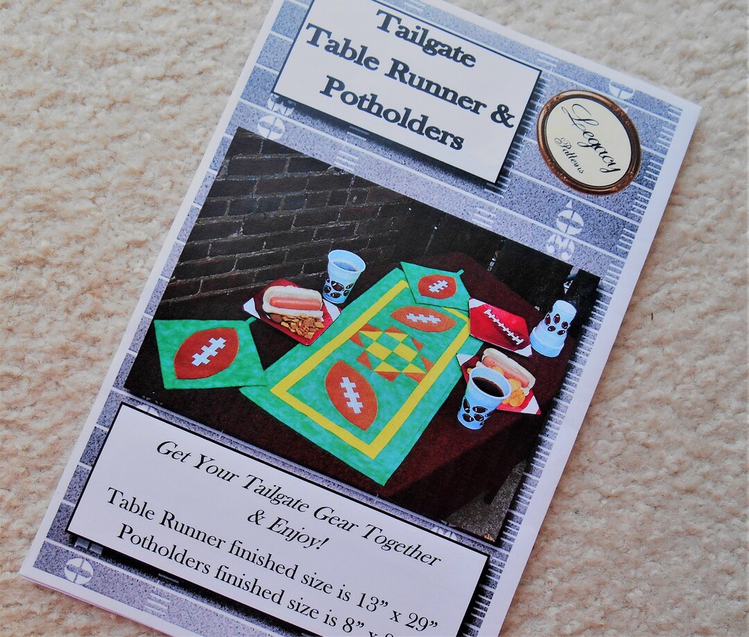 Football Table Runner Pattern~football Potholder Pattern~quilting ...