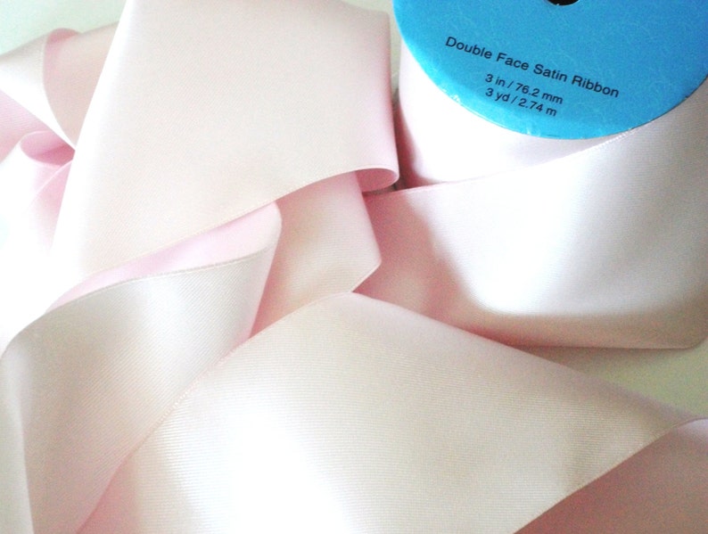 Ribbon-light Pink-3" ( 7.2mm) Wide by 9 Feet (2.74 M) Long-by the Spool ...