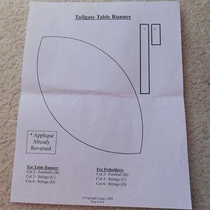 Football Table Runner Pattern~football Potholder Pattern~quilting ...