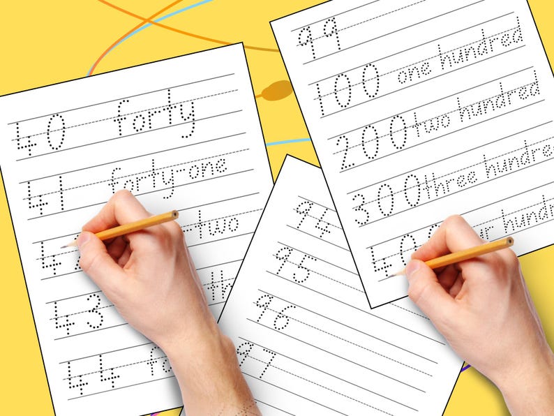 Numbers 0-100 Tracing Worksheets | 4 Languages (english, Spanish ...