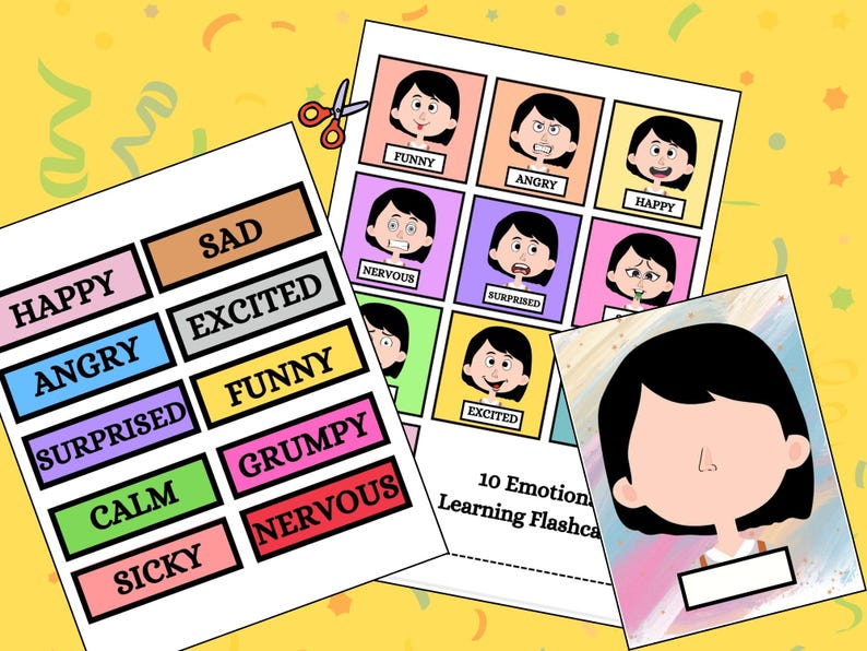 Emotions Flashcards for Kids | Feelings Learning Activities (digital ...