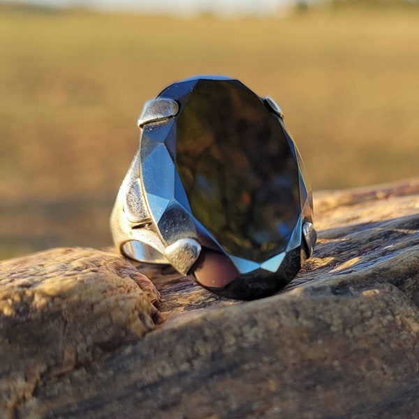 Hematite Ring - Etsy