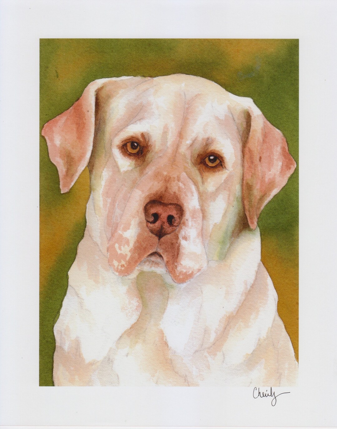 Yellow Lab Watercolor Art Print, 8x10 Labrador Retriever Artwork - Etsy