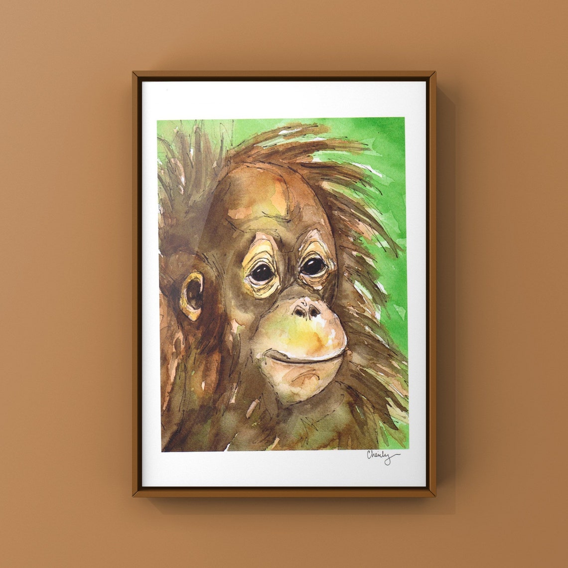 Baby Orangutan Print From a Watercolor Painting 8x10 - Etsy