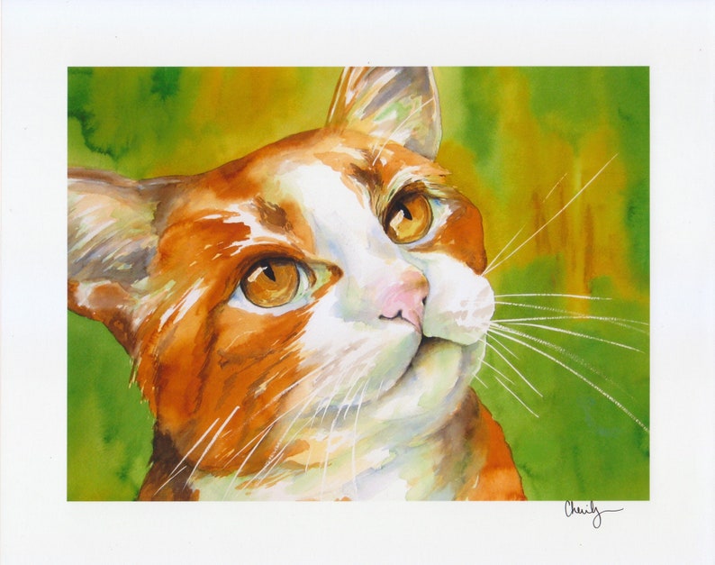Tabby Cat Print Watercolor Art Painting 8x10 Ready to Gift or Frame - Etsy