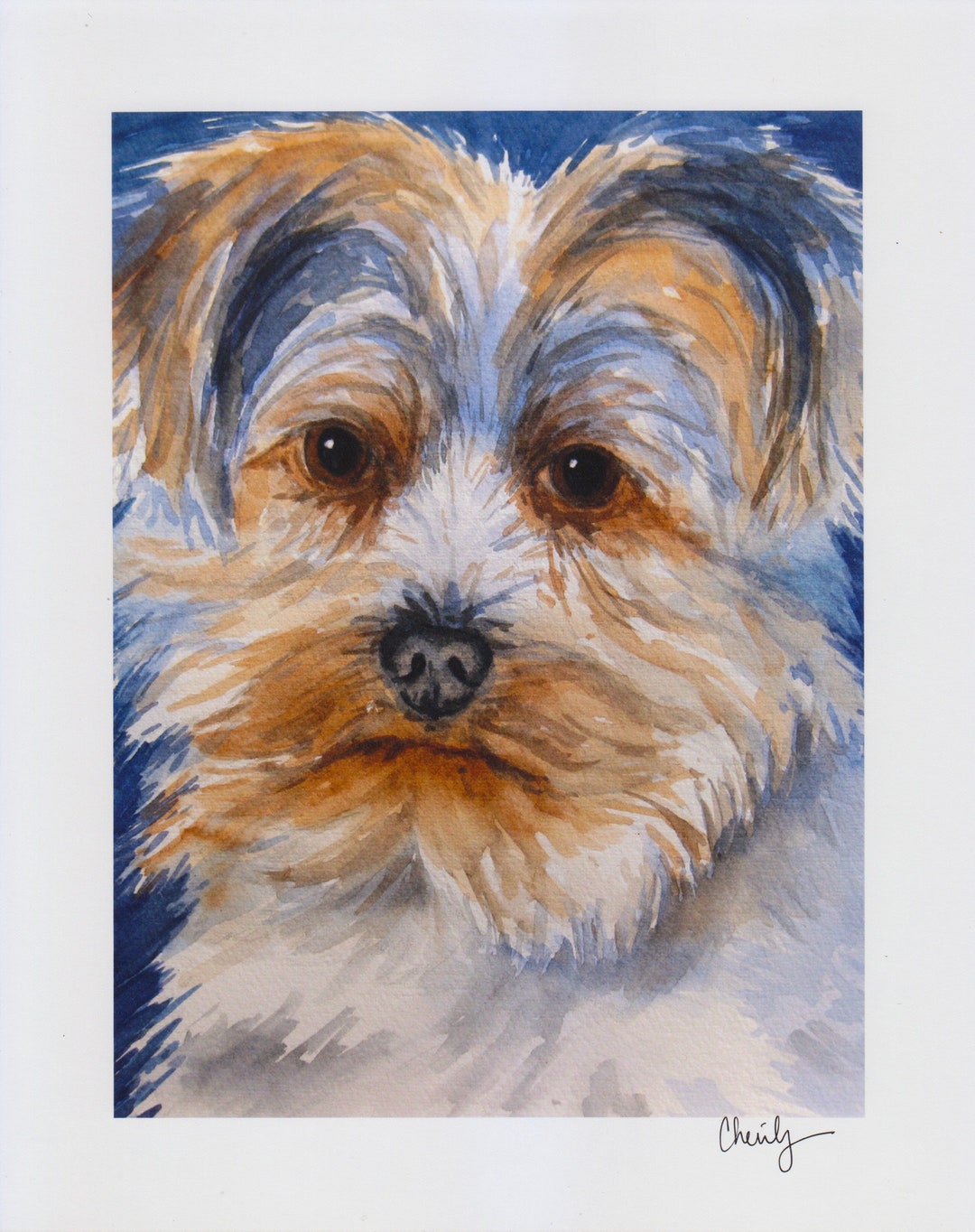 Yorkshire Terrier Watercolor Dog Print 8x10 Yorkie Art Print - Etsy