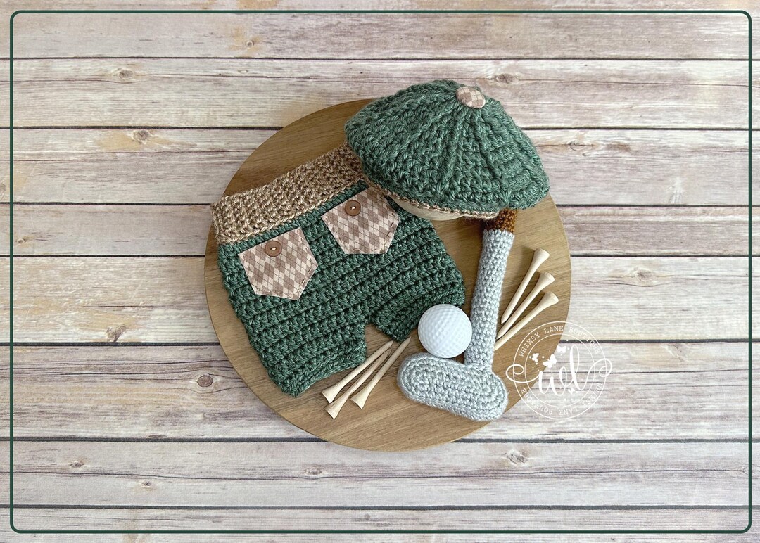 Newborn Golf Outfit | Baby Golfer Photo Prop | Driving Cap | Baby ...