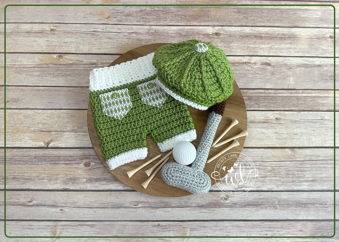 Newborn Golf Outfit | Baby Golfer Photo Prop Costume | Golf Hat and ...