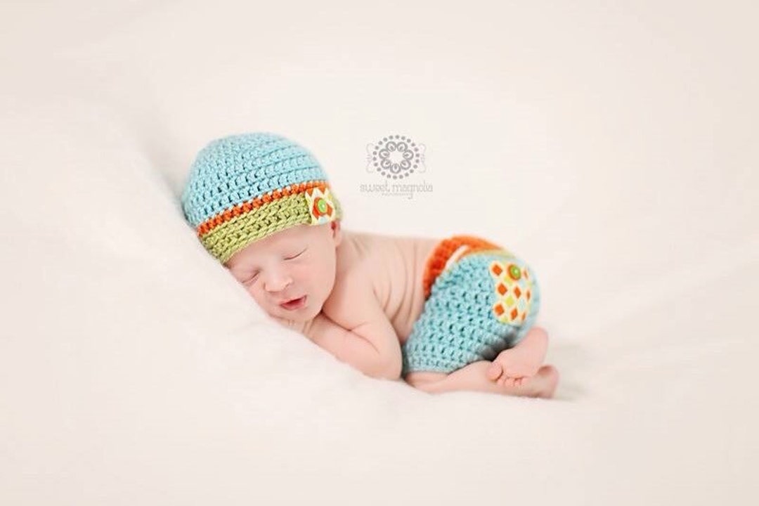 Newborn Board Shorts and Hat Set - Baby Photo Prop - Etsy
